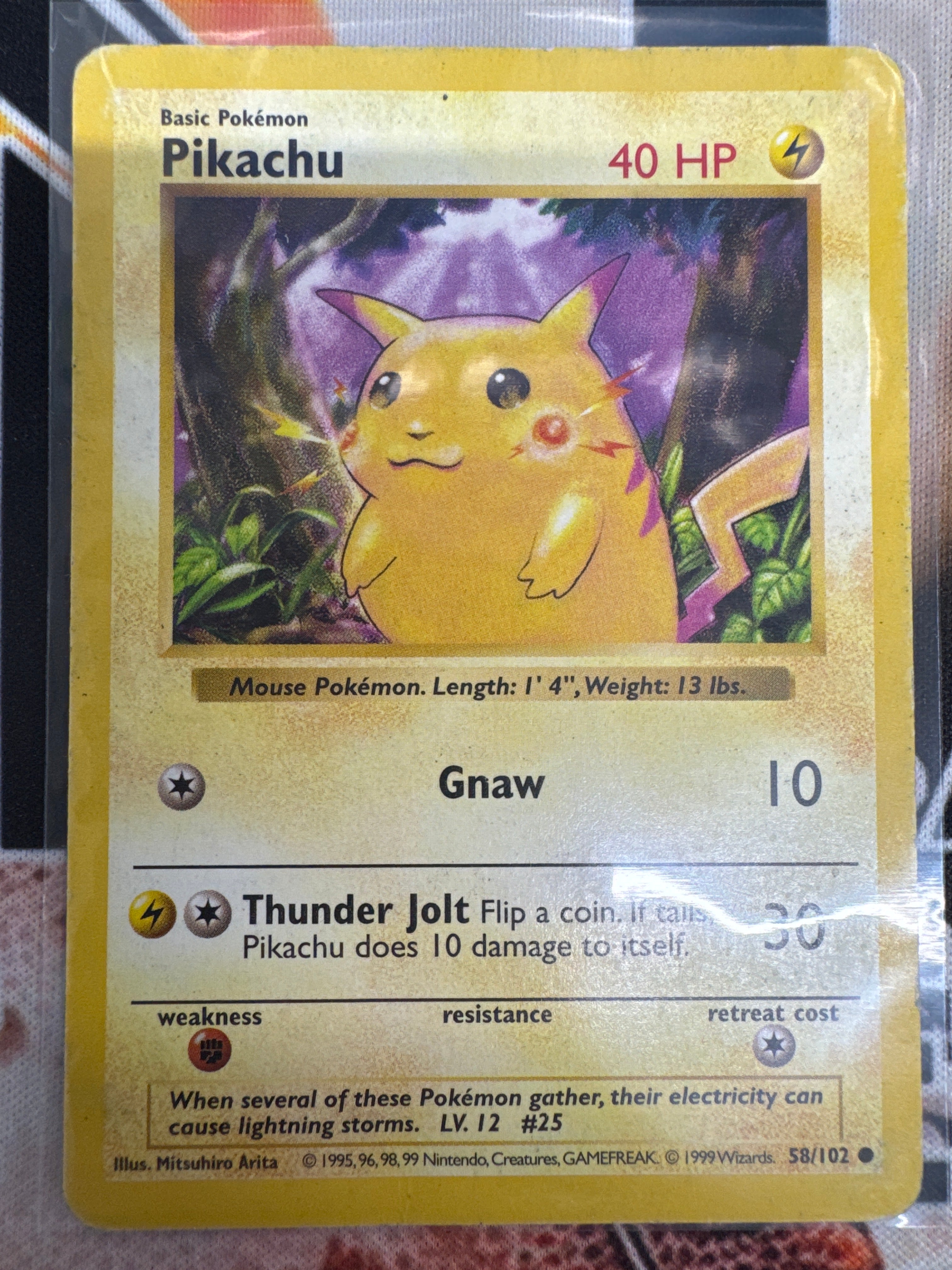 Pokémon Shadowless Red Cheeks Pikachu Base Set 58/102 MP – DNAcardshop