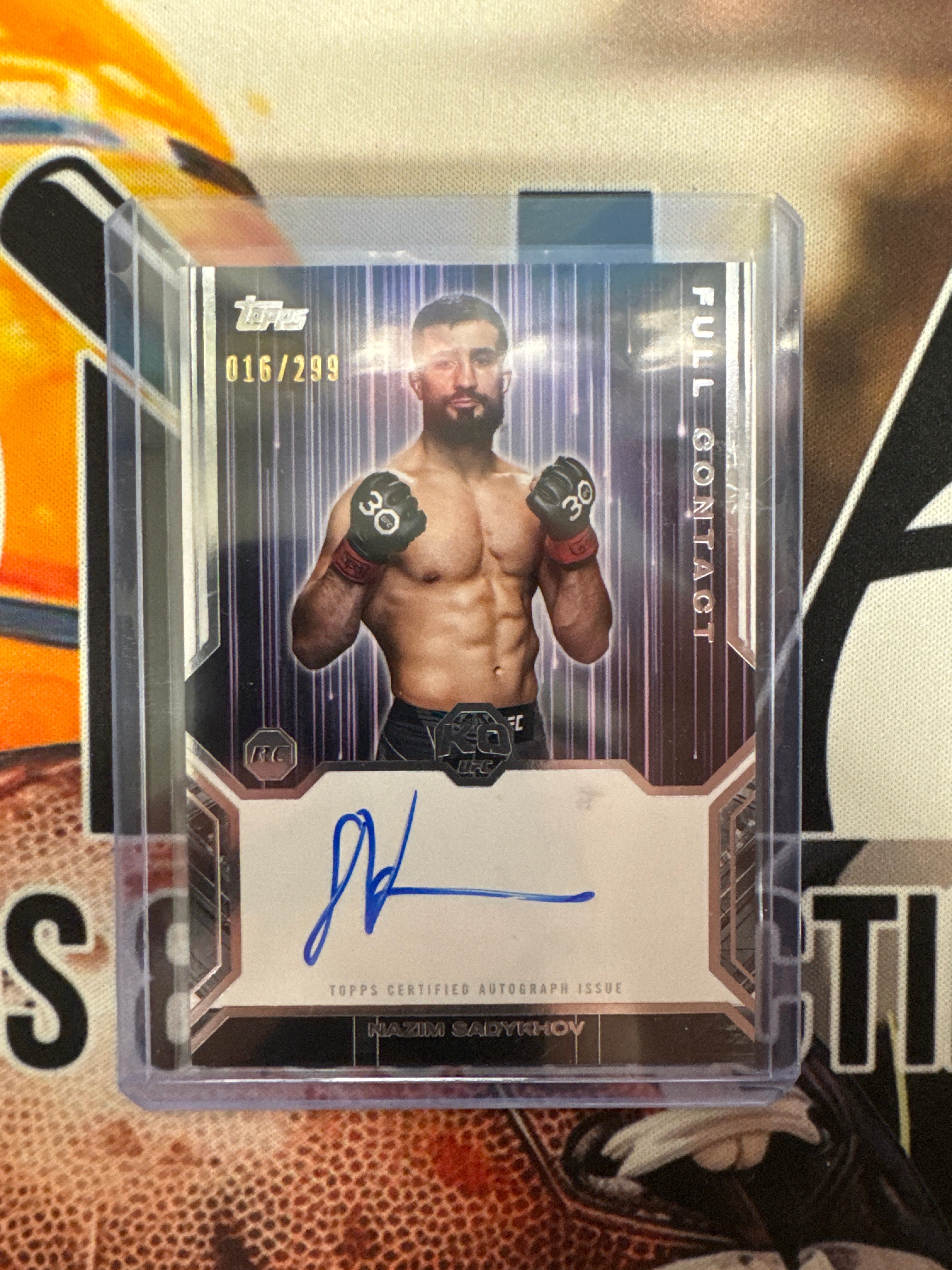 2025 Topps Knockout UFC Nazim Sadykhov Full Contact Rookie Autograph ...