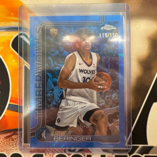 2025-26 Topps Chrome Basketball Joan Beringer Rookie Blue Wave Refract ...