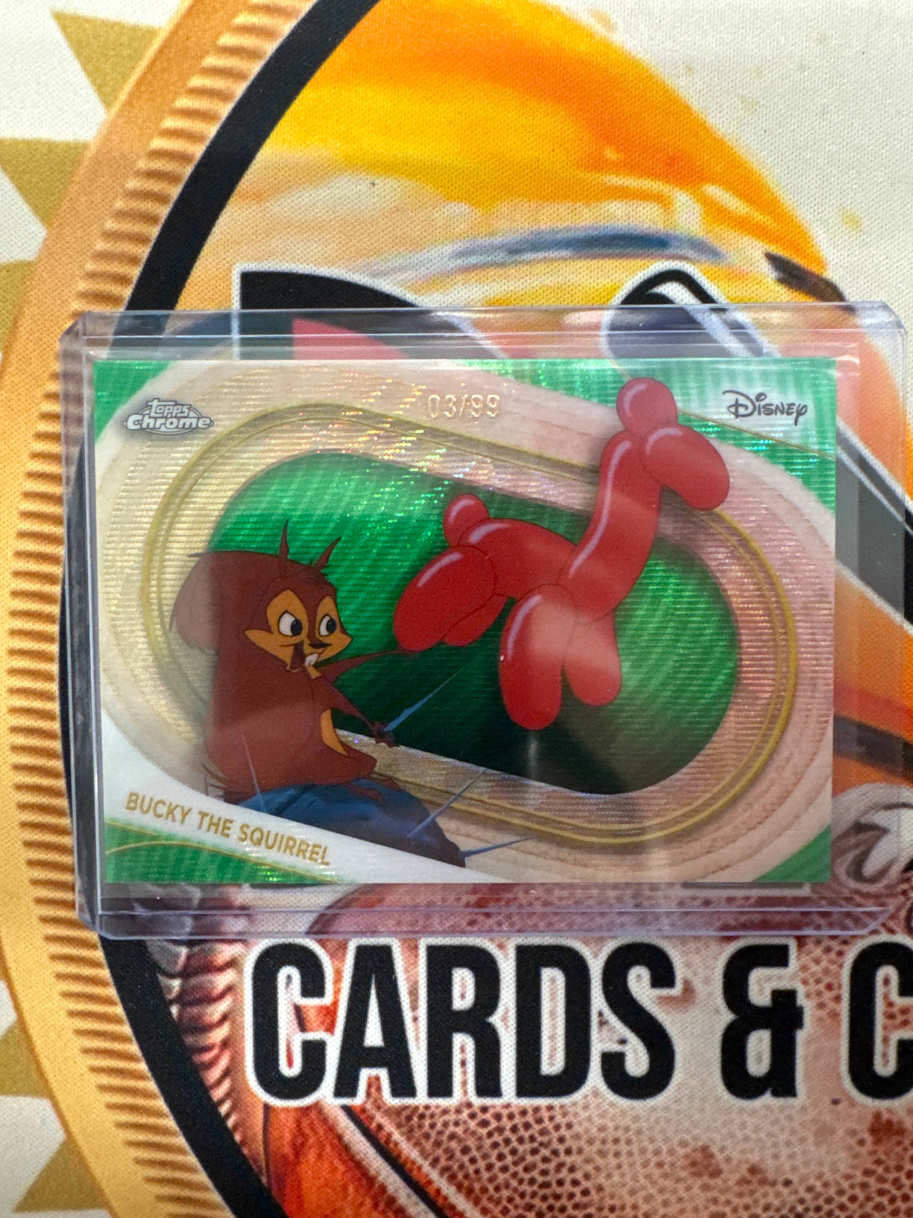 2025 Topps Chrome Disney Bucky The Squirrel Green Wave Refractor /99 ...